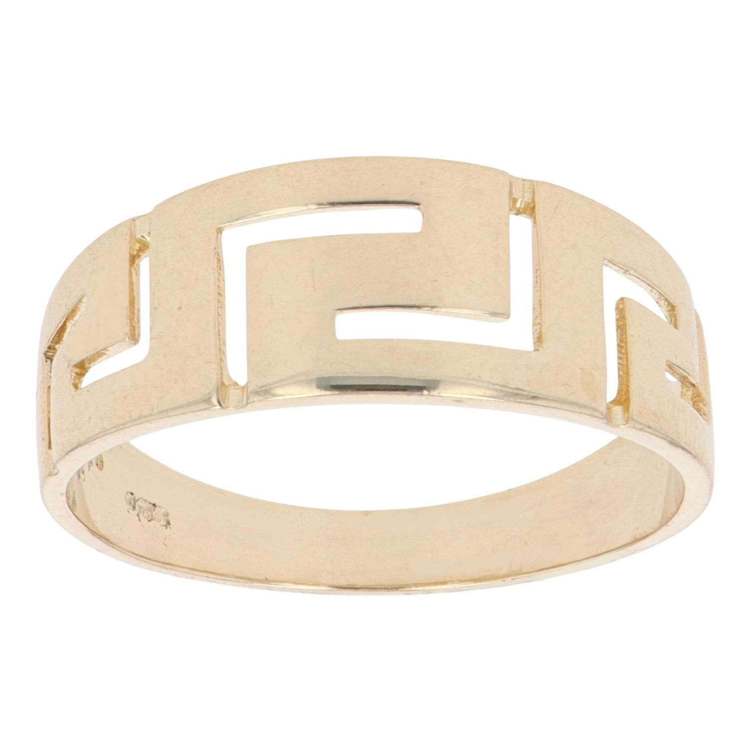 9ct Yellow Gold Greek Key Ring RAMS778346621004 | Ramsdens Jewellery