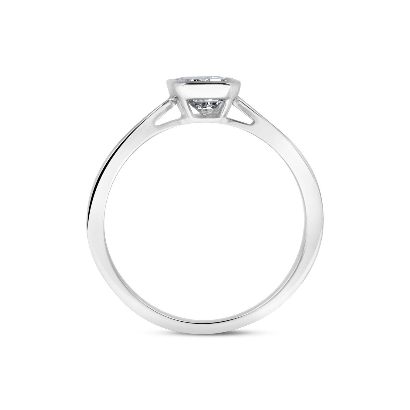 9ct White Gold 1.00ct Emerald Cut Diamond Solitaire Ring Lab Grown ...