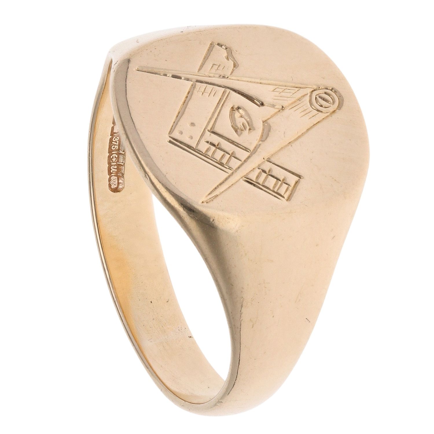 9ct Yellow Gold Masonic Signet Ring RAMS703353246008 | Ramsdens Jewellery