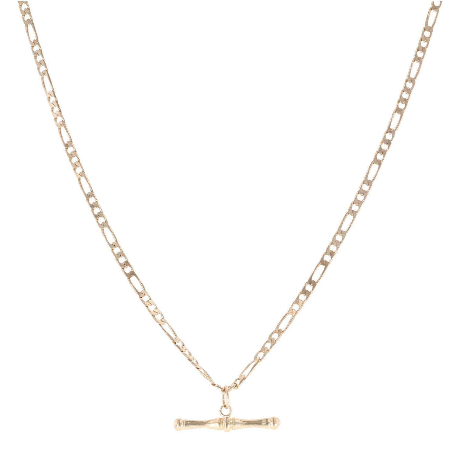 9ct Yellow Gold Figaro T-Bar Chain 20" RAMS665305664002 | Ramsdens ...