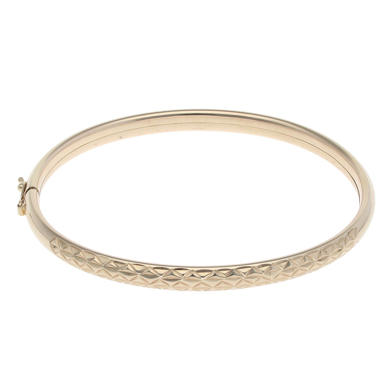 9ct Yellow Gold Patterned Bangle RAMS182348472009 | Ramsdens Jewellery