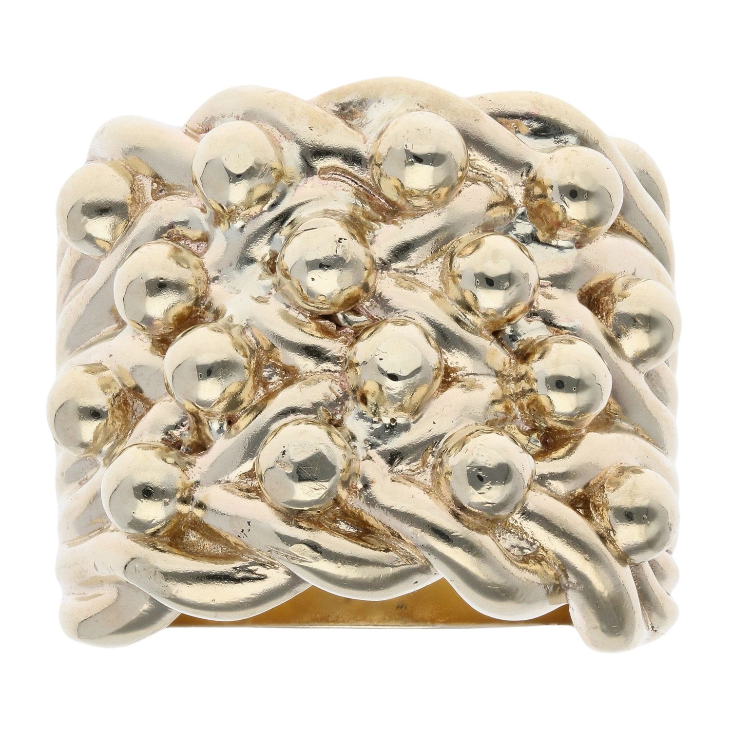 9ct Yellow Gold Four Row Keeper Ring RAMS220700075001 | Ramsdens Jewellery