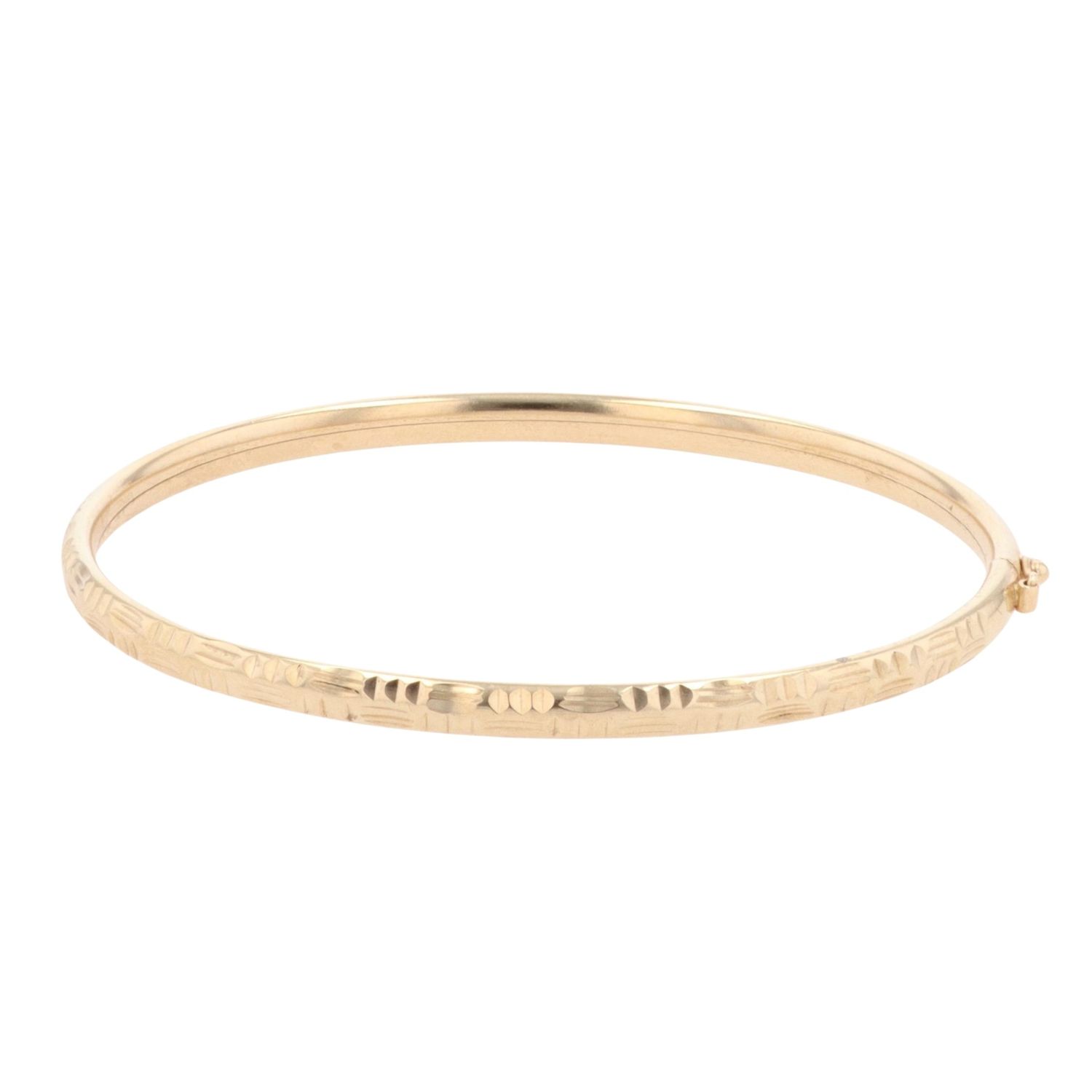 9ct Yellow Gold Patterned Hinged Bangle RAMS770350995009 | Ramsdens Jewellery