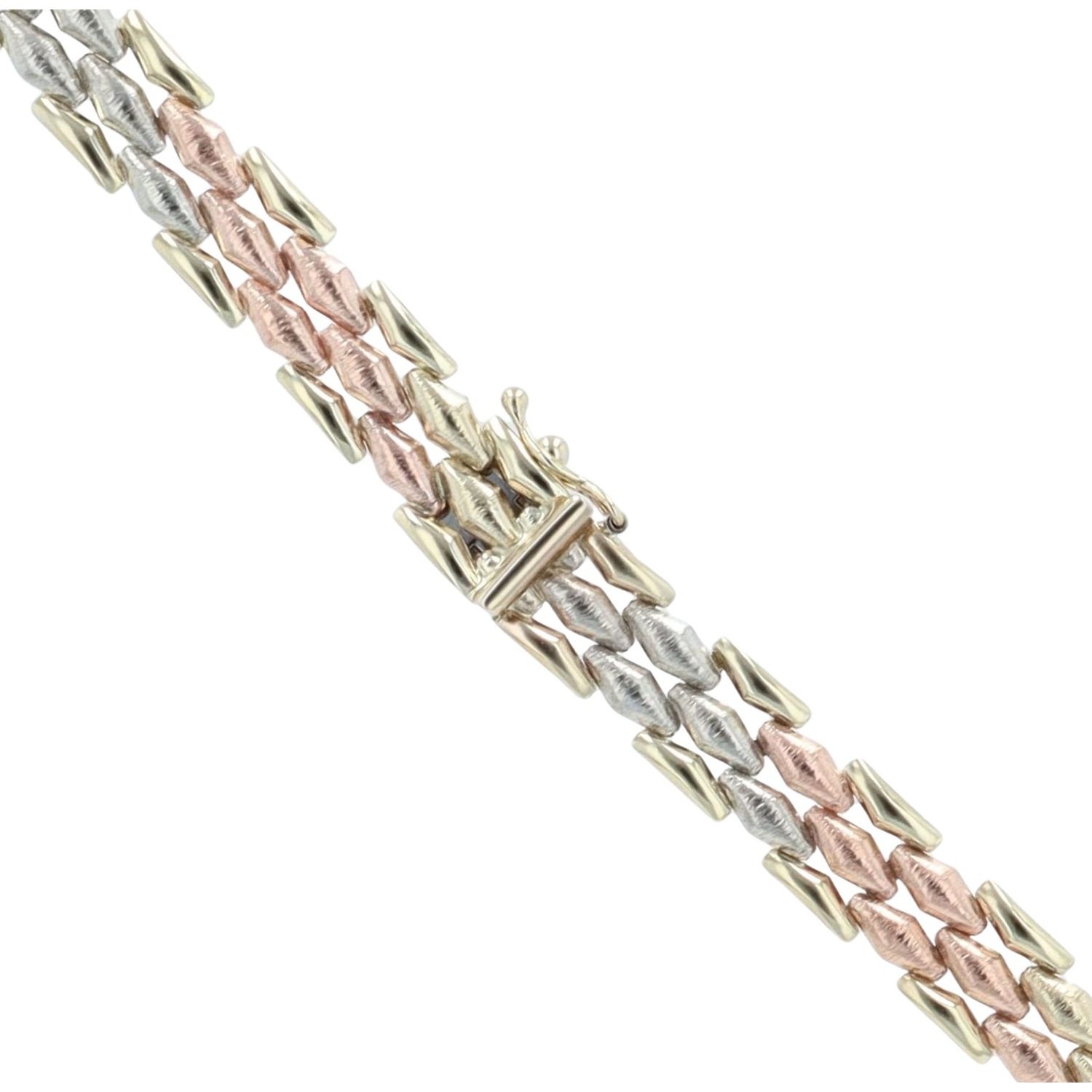 9ct Yellow, White and Rose Gold Collarette Chain 16" RAMS749336530001 ...