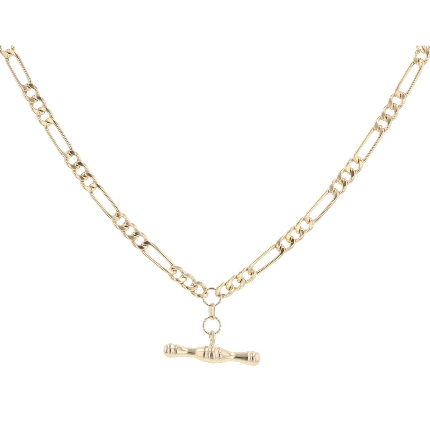 9ct Yellow Gold Figaro T-Bar Chain 20" RAMS682367877002 | Ramsdens ...
