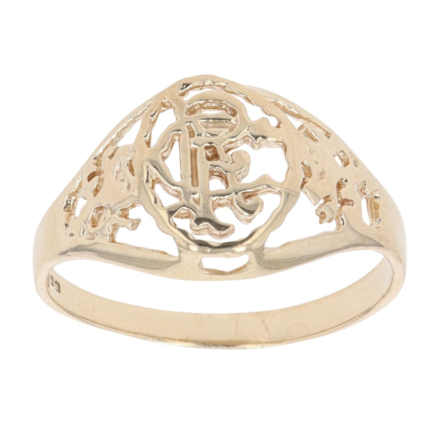 9ct Yellow Gold Rangers Football Club Signet Ring RAMS918358711002 ...