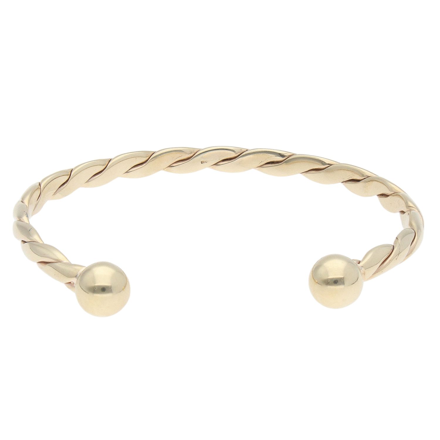 9ct Yellow Gold Twist Torque Bangle RAMS191332377005 | Ramsdens Jewellery