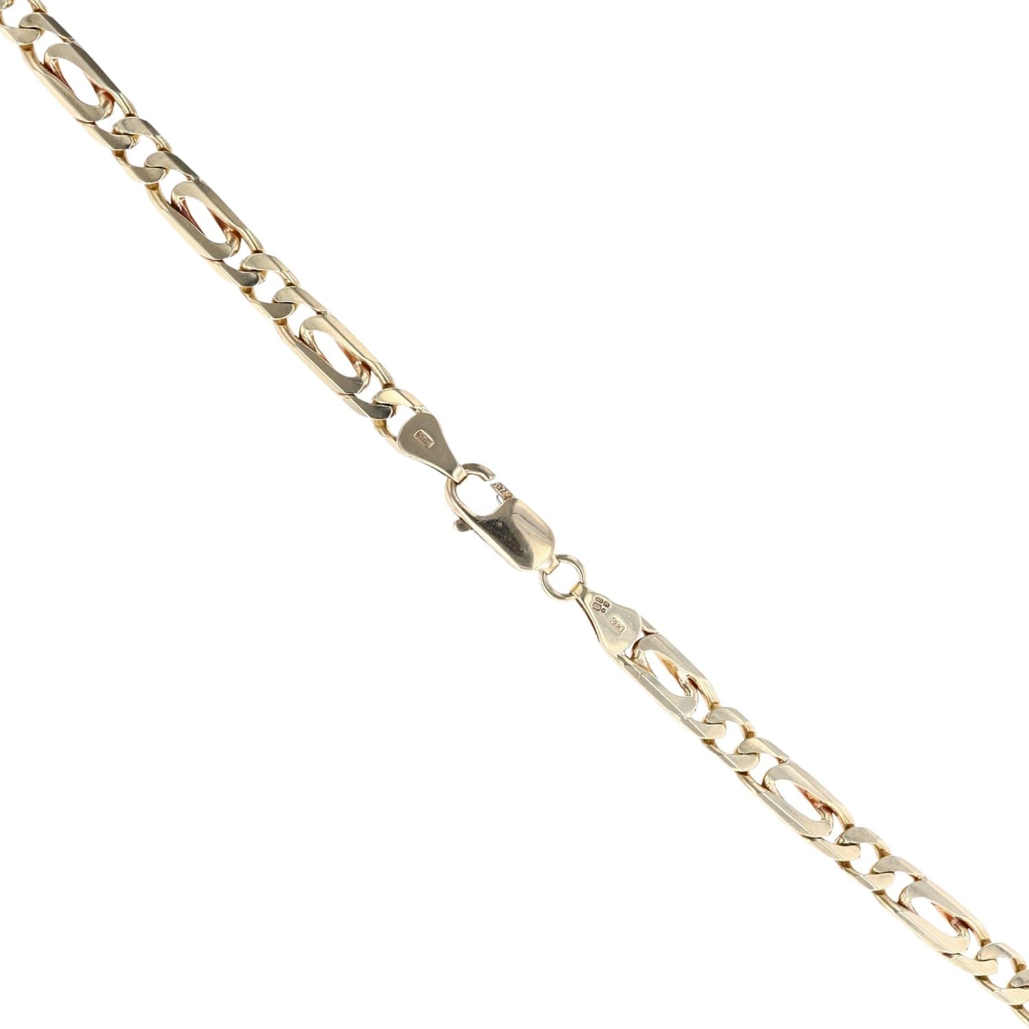 9ct Yellow Gold Figaro Style Fancy Chain 20" RAMS677296638001 ...