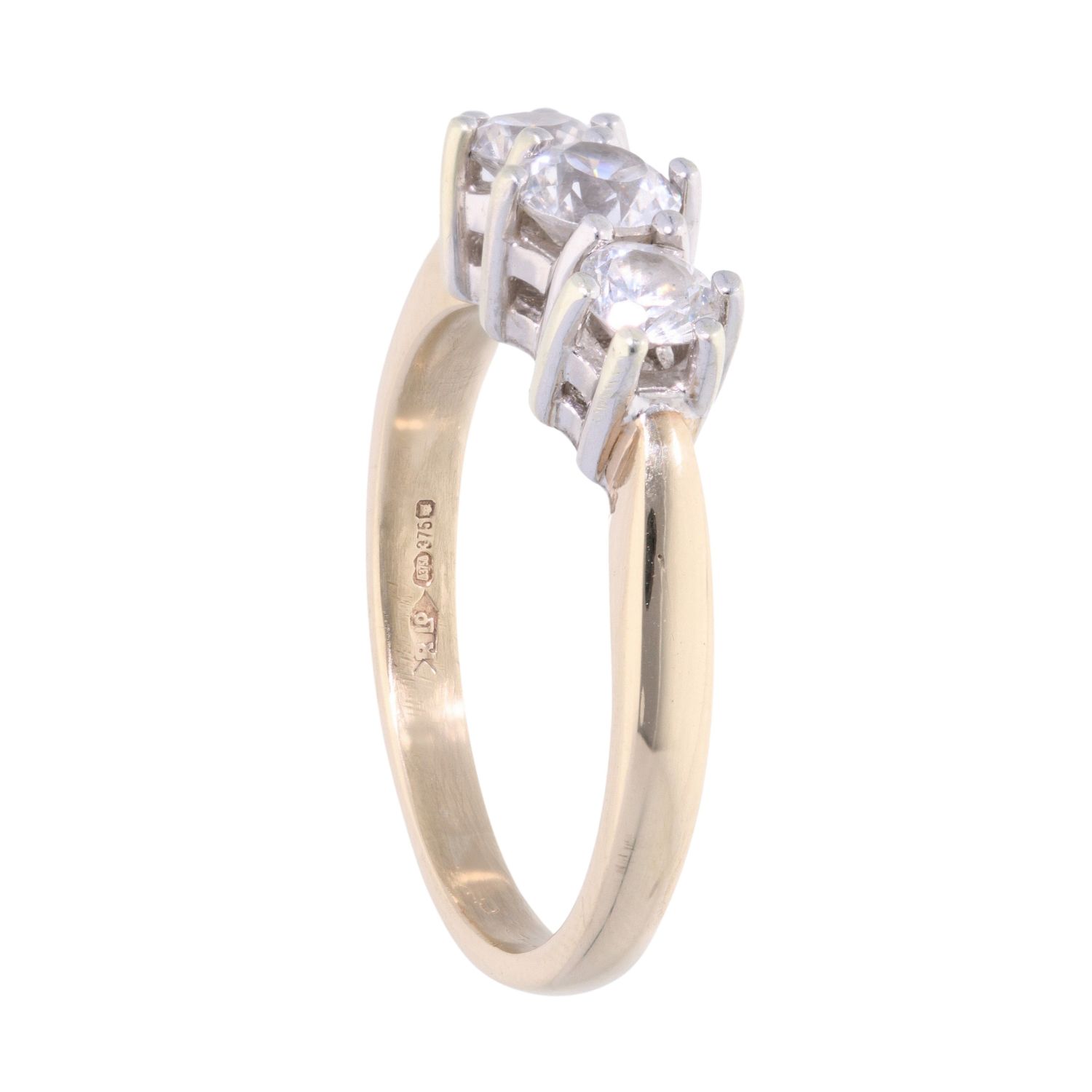 9ct Yellow Gold 3 Stone Cubic Zirconia Ring RAMS992275888006 | Ramsdens ...
