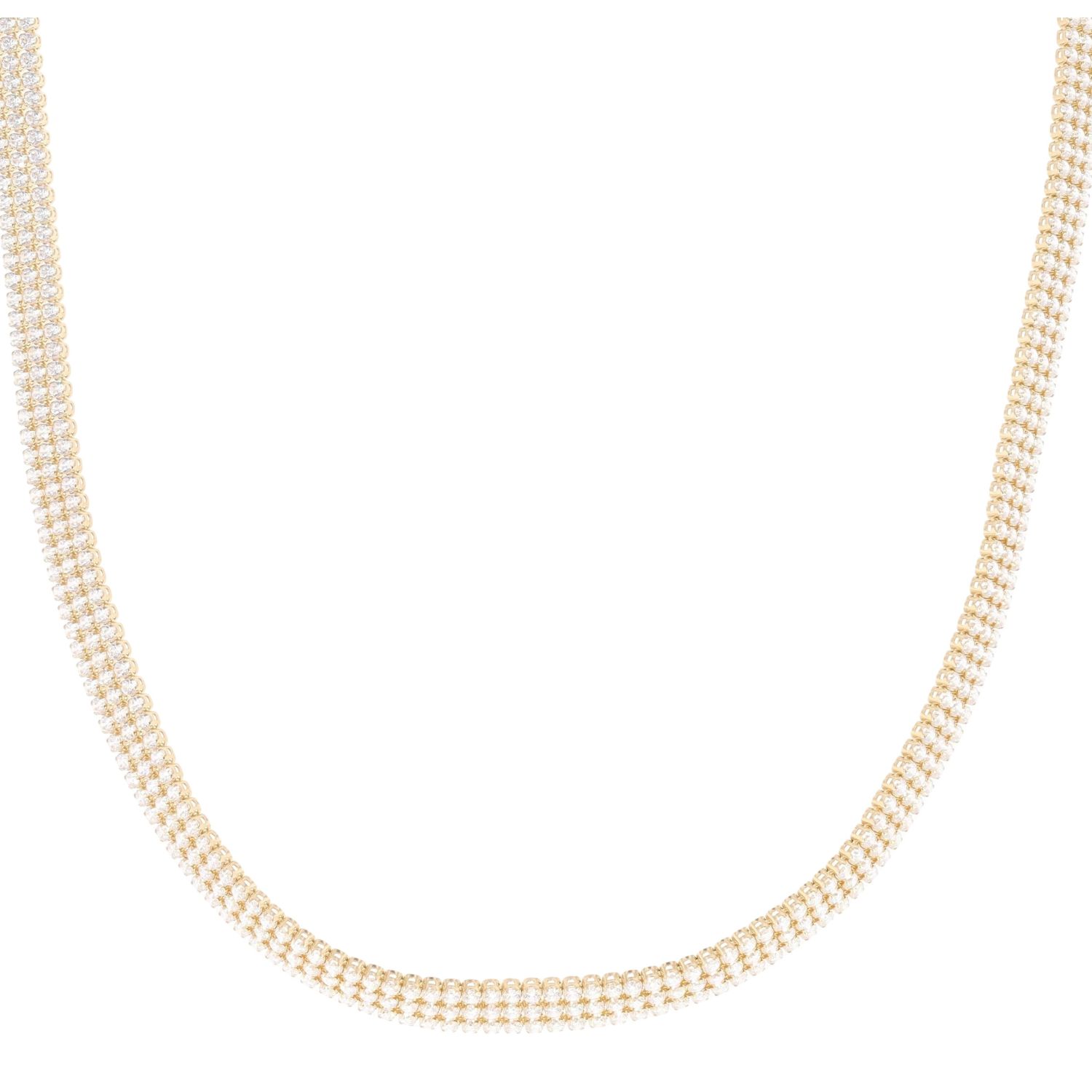 14ct Yellow Gold Monaco Cubic Zirconia Pave Chain 16" RAMS3830001762 ...