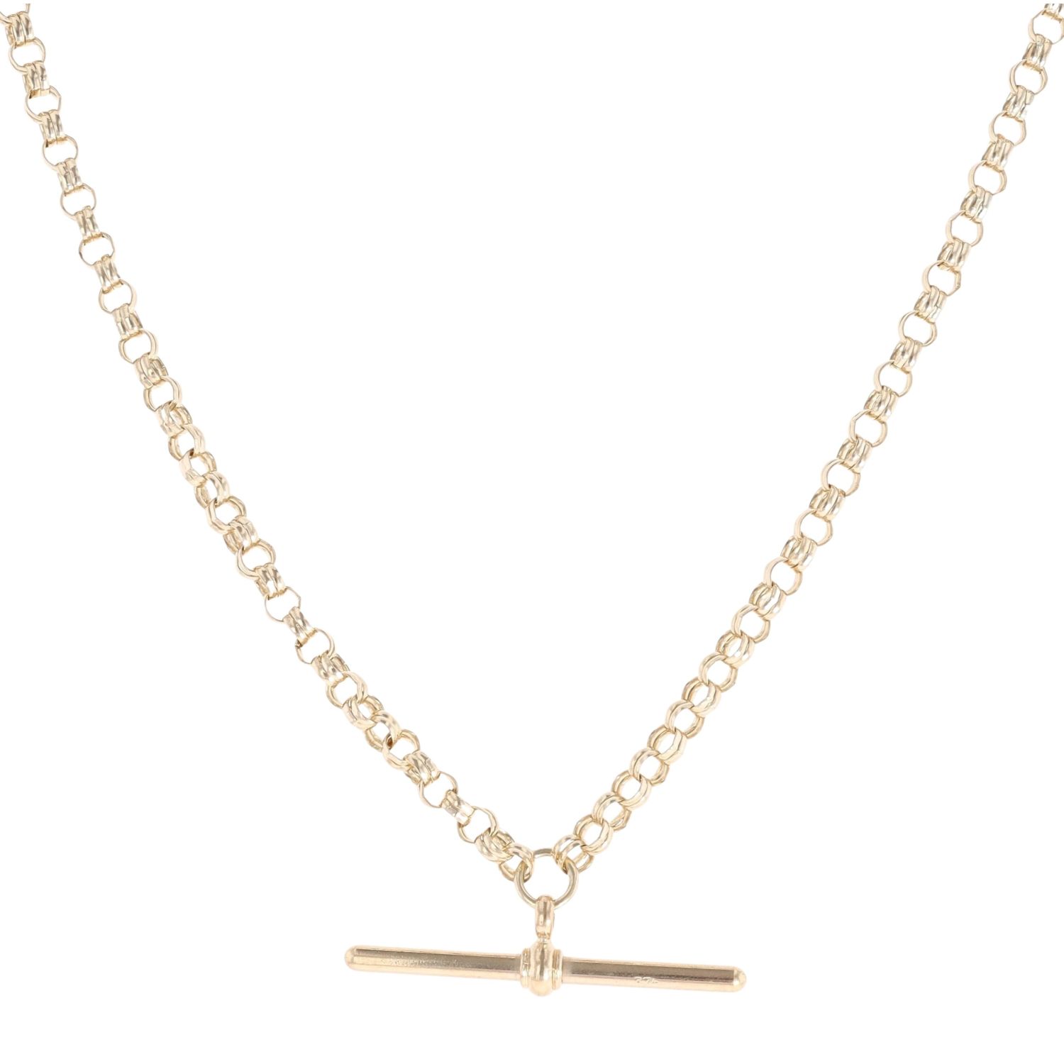 9ct Yellow Gold Belcher T-Bar Chain 18" RAMS685350206010 | Ramsdens ...