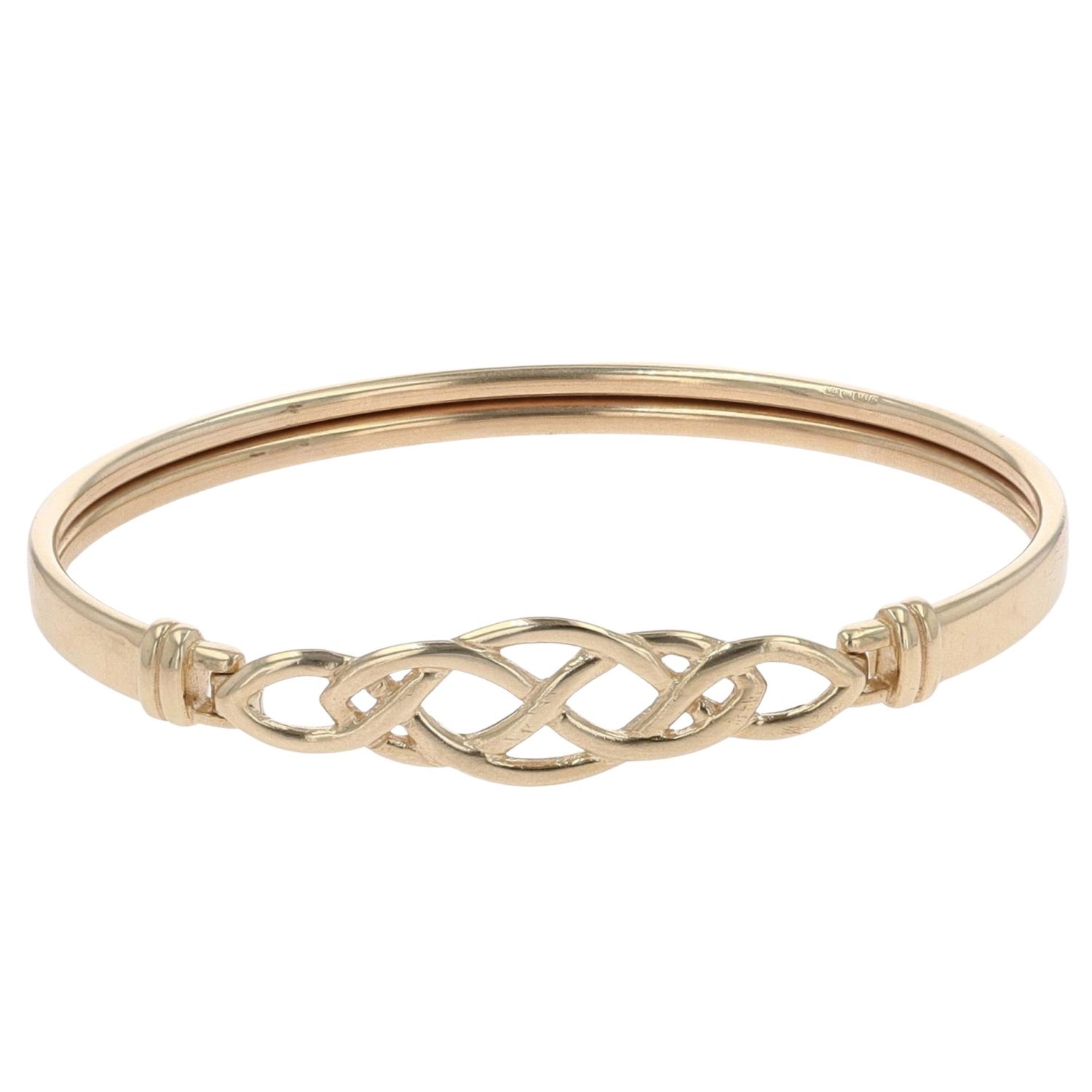 9ct Yellow Gold Celtic Hinged Bangle RAMS110348379001 | Ramsdens Jewellery