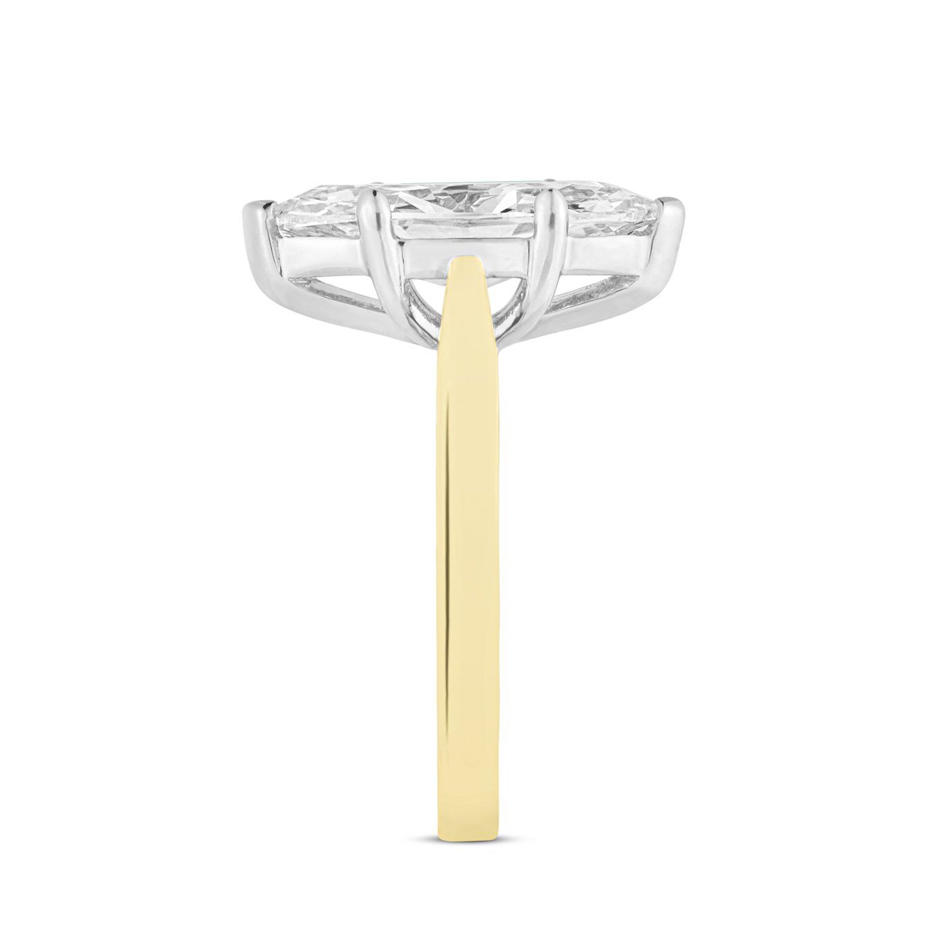 18ct Yellow Gold 3.00ct Marquise Diamond Solitaire Ring G VS And Lab ...