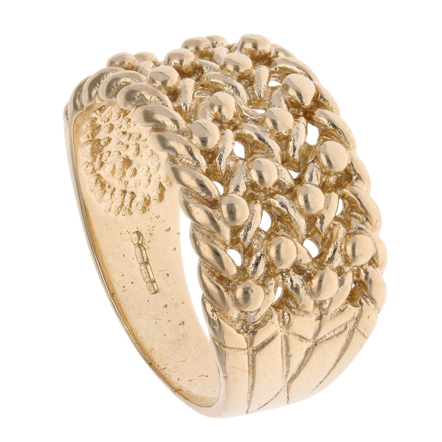 9ct Yellow Gold Four Row Keeper Ring RAMS756352800001 | Ramsdens Jewellery
