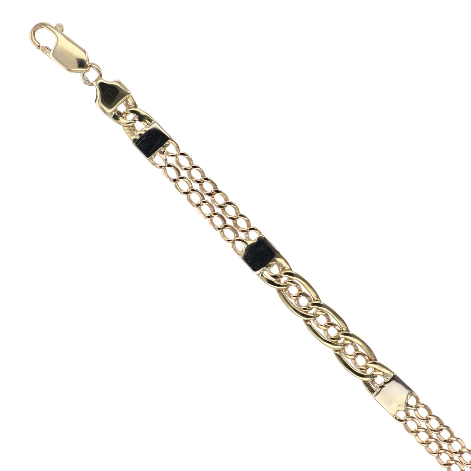 9ct Yellow Gold Fancy Bracelet 8" | Ramsdens Jewellery