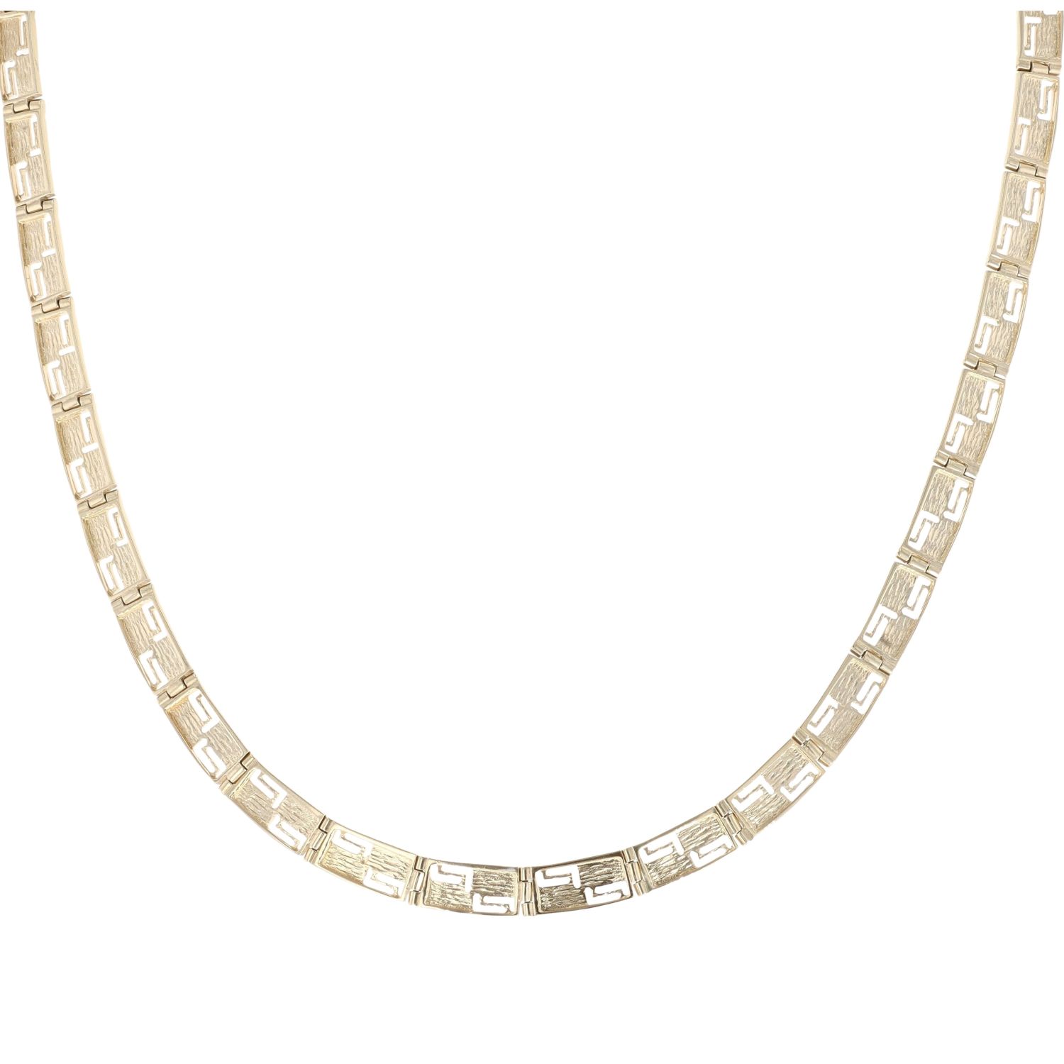 9ct Yellow Gold Greek Key Collarette Necklace 16" RAMS660337763016 ...
