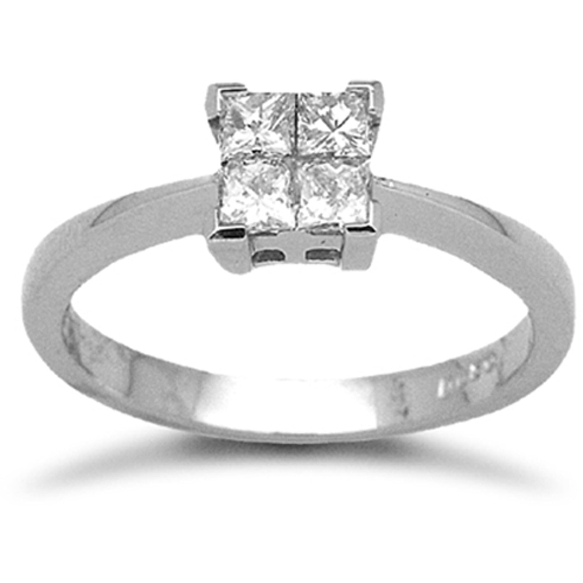 18ct White Gold 0.50ct Princess Cut Ring RAMS18R377-050 | Ramsdens ...