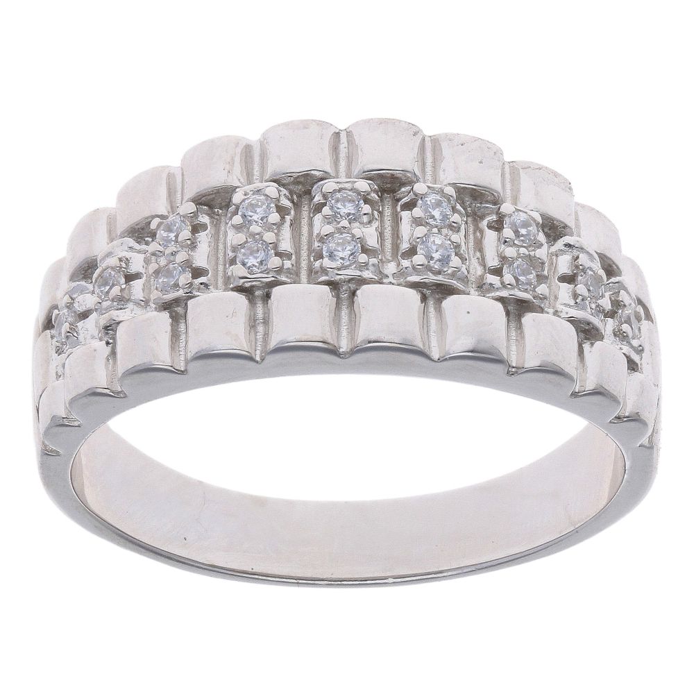 Silver Cubic Zirconia Signet Ring By Icesia Ramsdens Jewellery