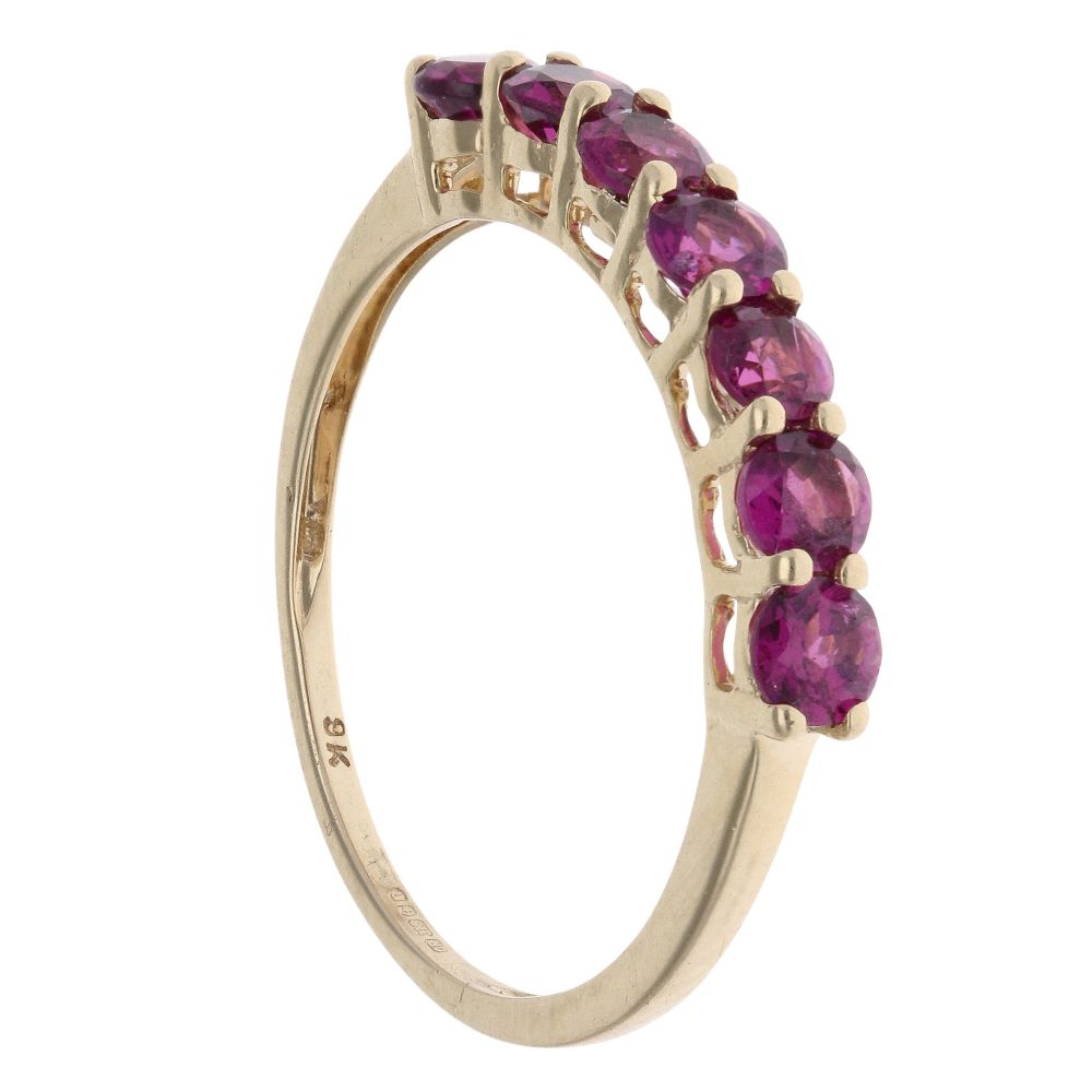 9ct Yellow Gold Amethyst Seven Stone Ring RAMS771367195004 | Ramsdens ...