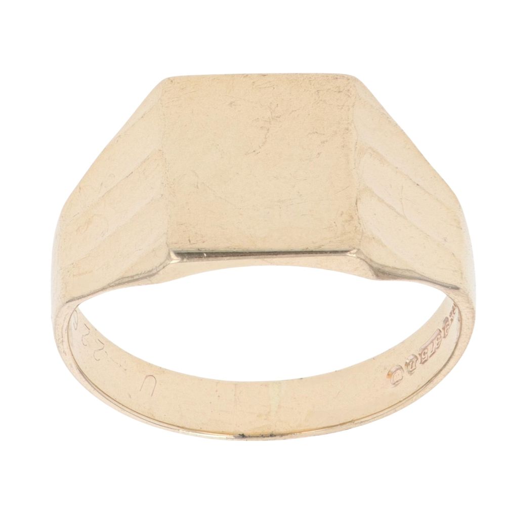 9ct Yellow Gold Patterned Signet Ring RAMS999367332010 | Ramsdens Jewellery