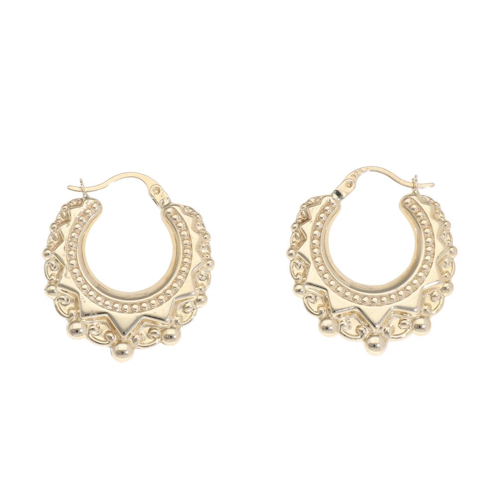 9ct Yellow Gold Creole Earring RAMS3380000026 | Ramsdens Jewellery