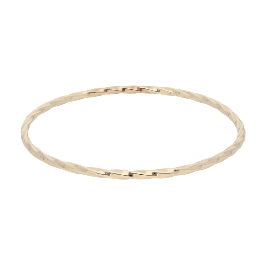 9ct Yellow Gold Twist Bangle RAMS125286194003 | Ramsdens Jewellery