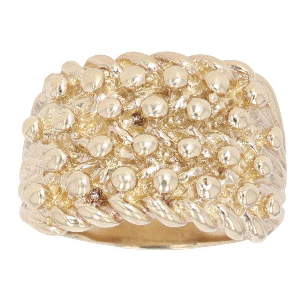 9ct Yellow Gold Four Row Keeper Ring RAMS703346351003 | Ramsdens Jewellery