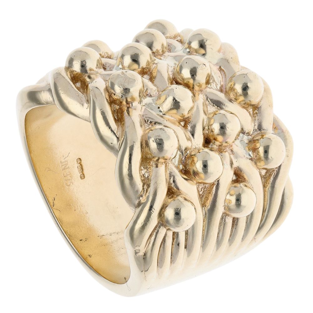 9ct Yellow Gold Four Row Keeper Ring RAMS220700075001 | Ramsdens Jewellery