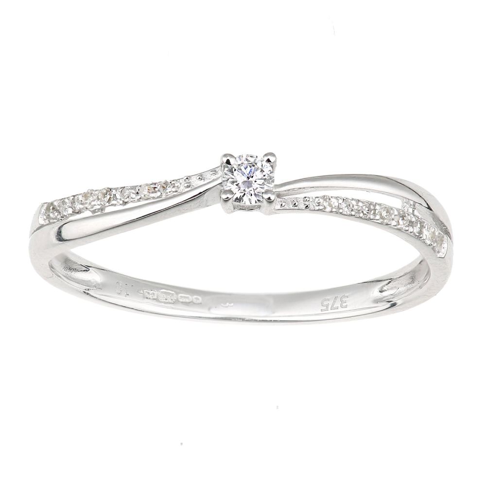 9ct White Gold Diamond Shoulders Engagement Ring RAMSDR1669W | Ramsdens ...