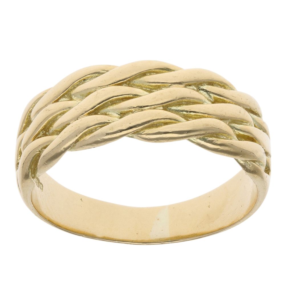 18ct Yellow Gold Rope Detailed Signet Ring RAMS753349826006 | Ramsdens ...