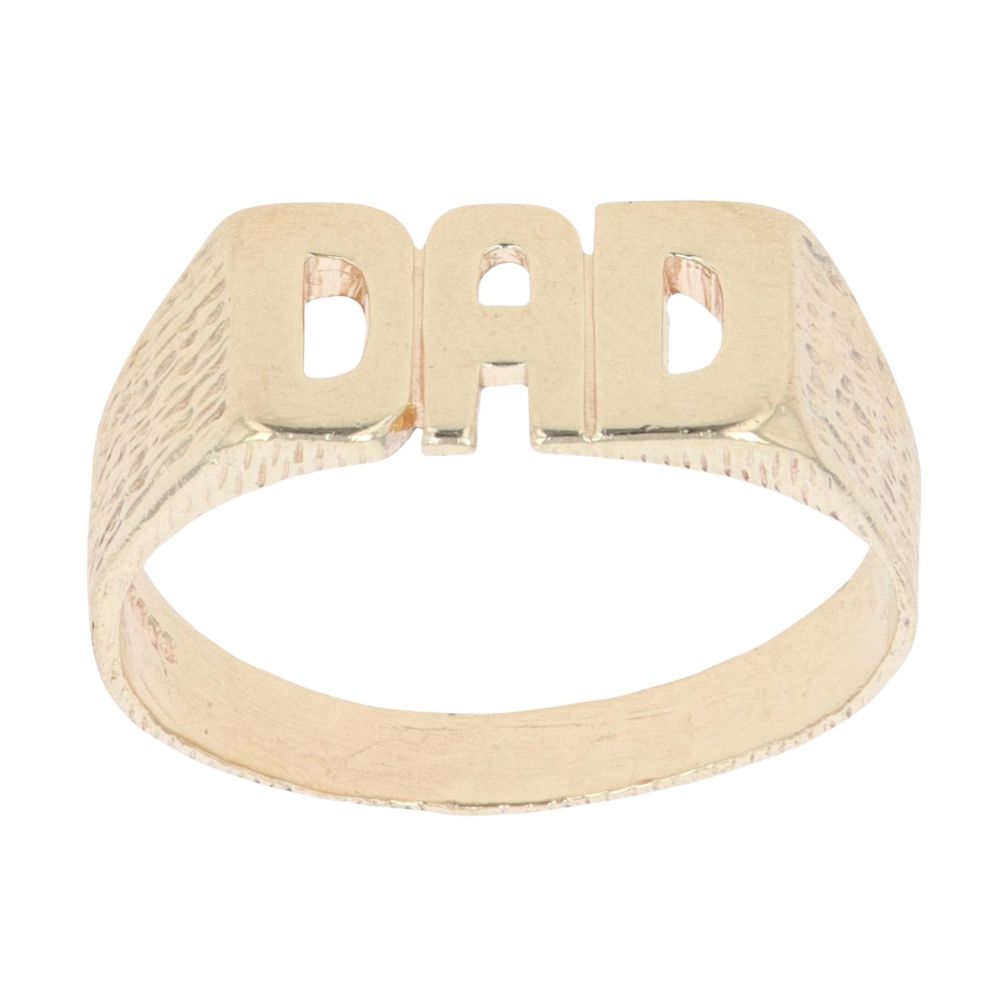 9ct Yellow Gold Patterned Dad Ring RAMS962354561002 | Ramsdens Jewellery
