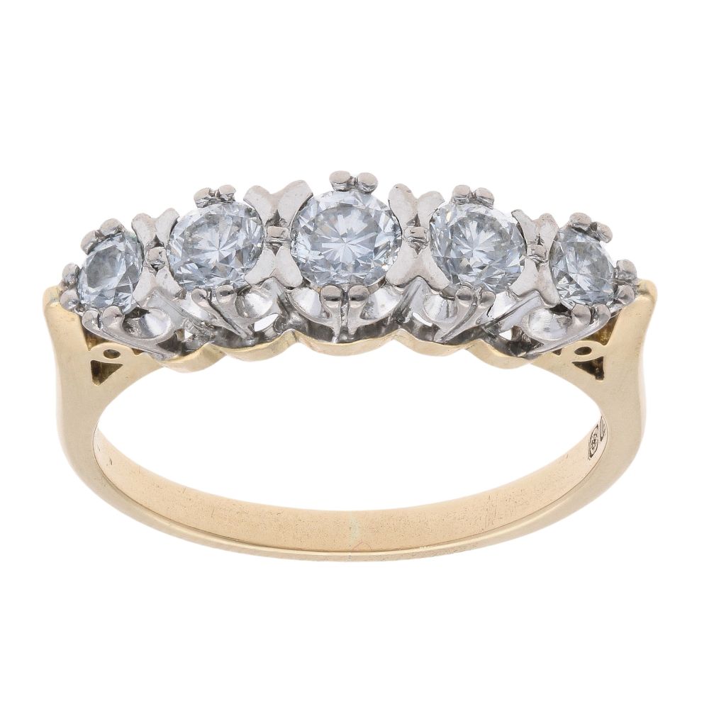 18ct Yellow Gold 0.50ct Diamond Five Stone Ring | Ramsdens Jewellery