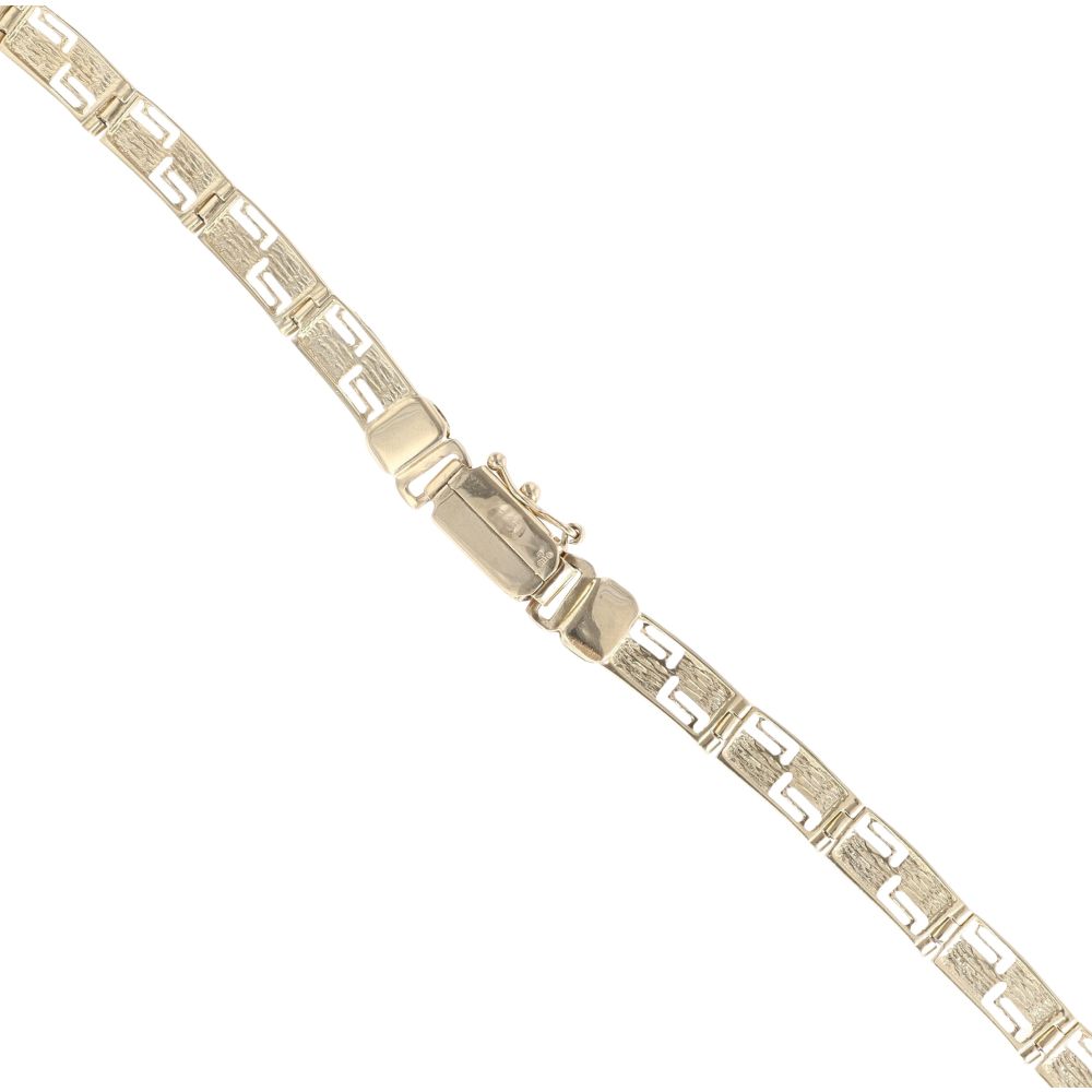 9ct Yellow Gold Greek Key Collarette Necklace 16" RAMS660337763016 ...