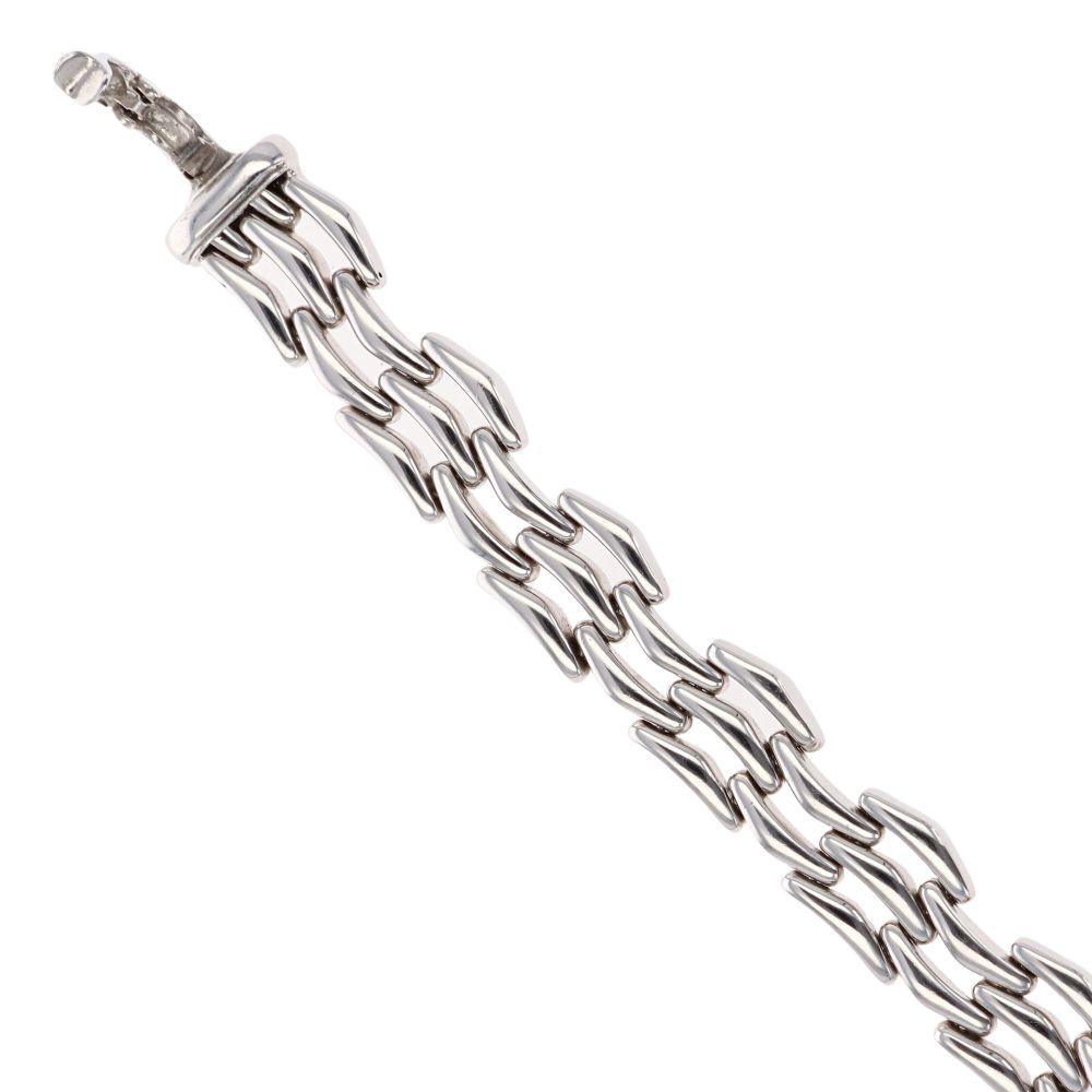 9ct White Gold Watch Strap Style Fancy Bracelet 7.5" RAMS720312805001 ...