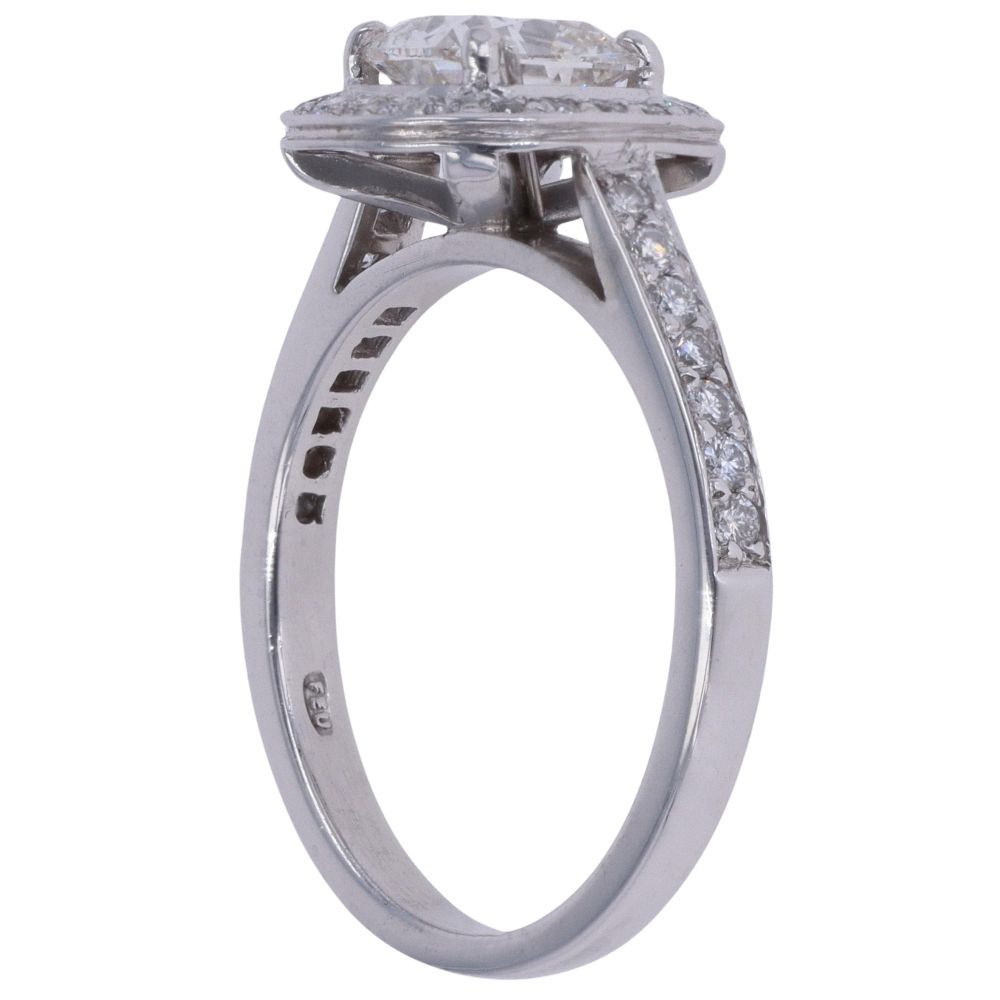 Platinum 1.30ct Diamond Solitaire Halo Ring RAMS960332145011 | Ramsdens ...