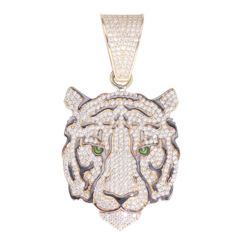9ct Yellow Gold Cubic Zirconia Lion Pendant RAMS3380000028 | Ramsdens ...