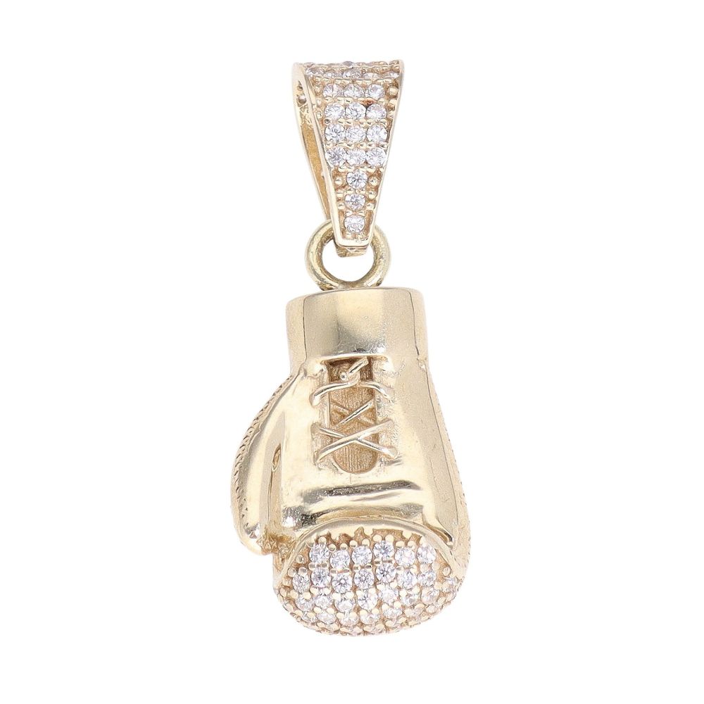 9ct Yellow Gold Cubic Zirconia Boxing Glove Pendant RAMS3380000040 | Ramsdens Jewellery