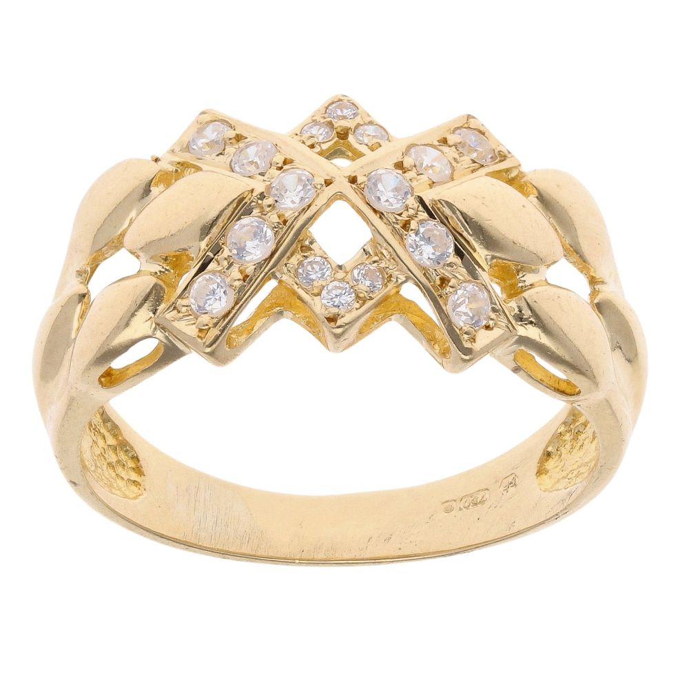 18ct Yellow Gold Fancy Cubic Zirconia Ring | Ramsdens Jewellery