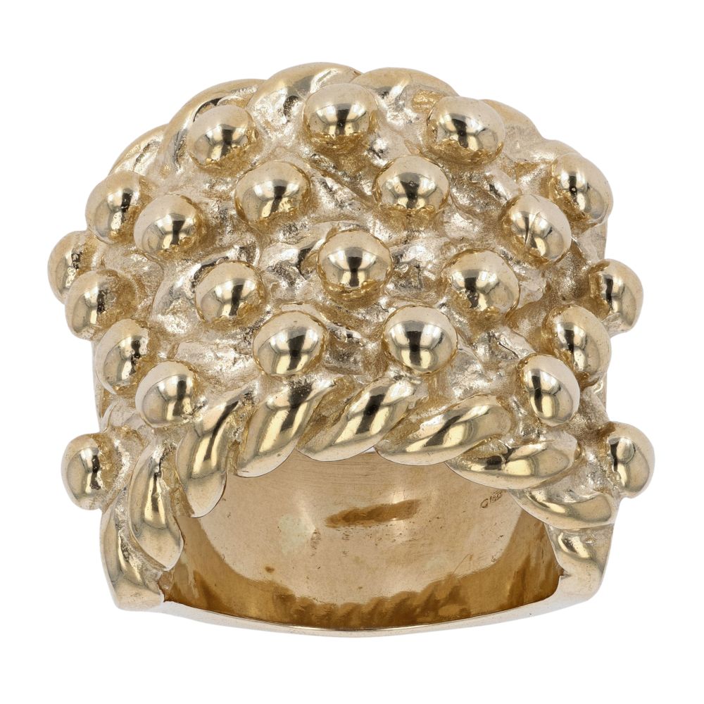 9ct Yellow Gold Four Row Keeper Ring RAMS4430000082-Z | Ramsdens Jewellery