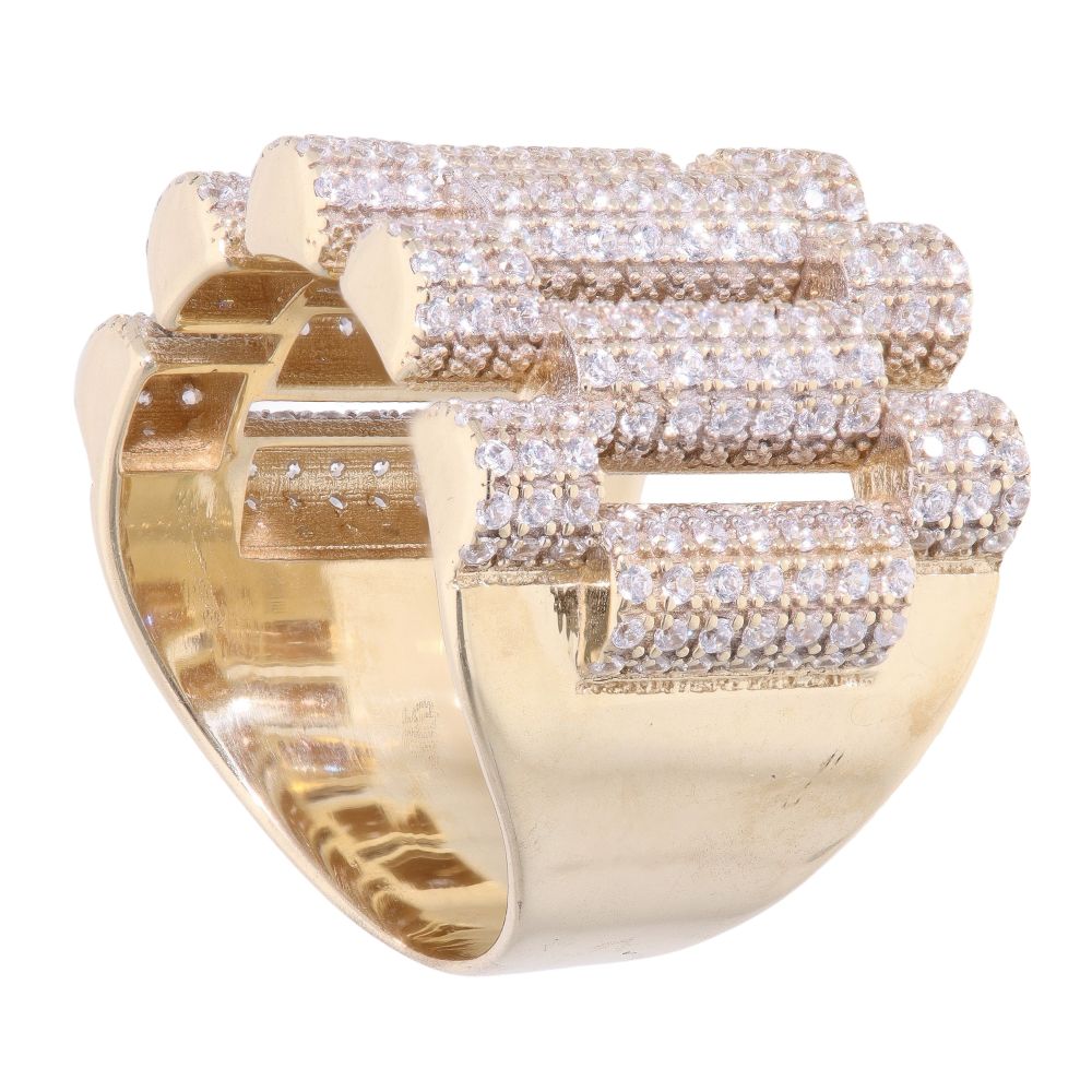 9ct Yellow Gold Cubic Zirconia Watch Strap Fancy Ring RAMS3380000077-T ...