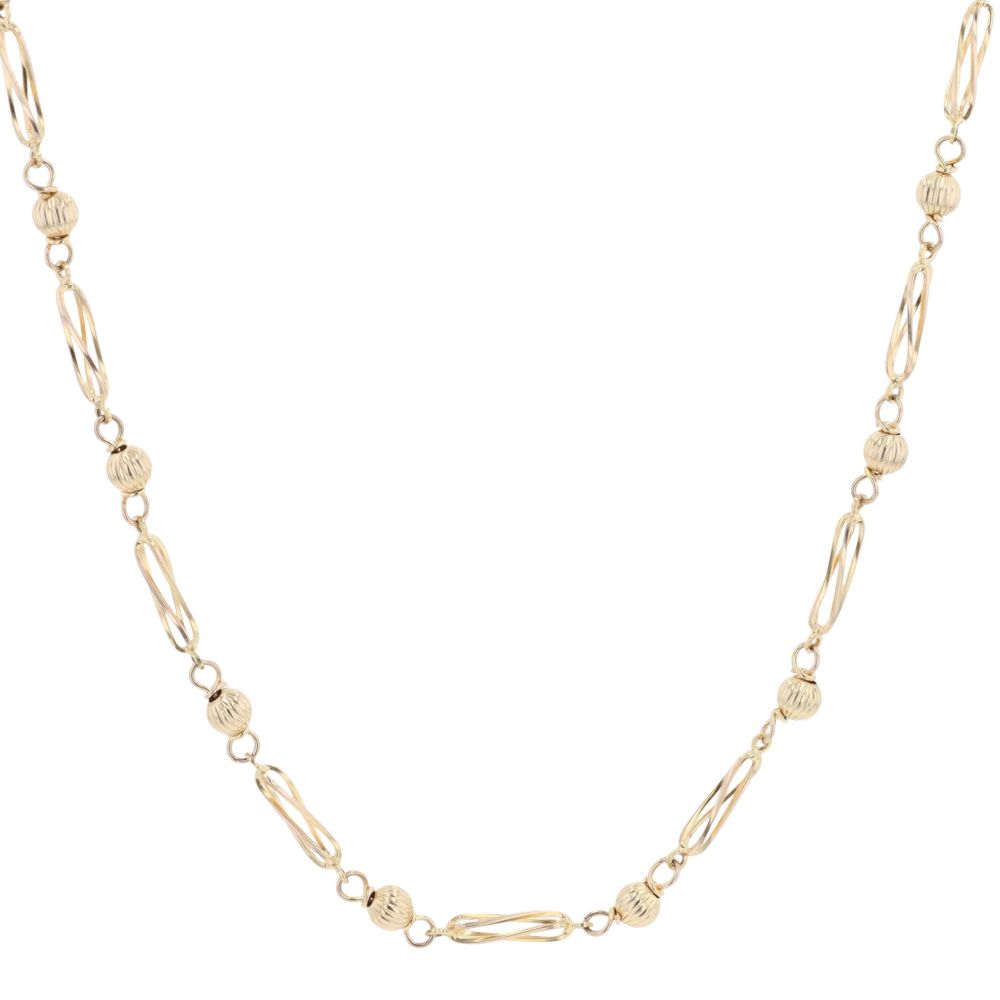 9ct Yellow Gold Bead And Twist Fancy Chain 26" RAMS966352923003 ...