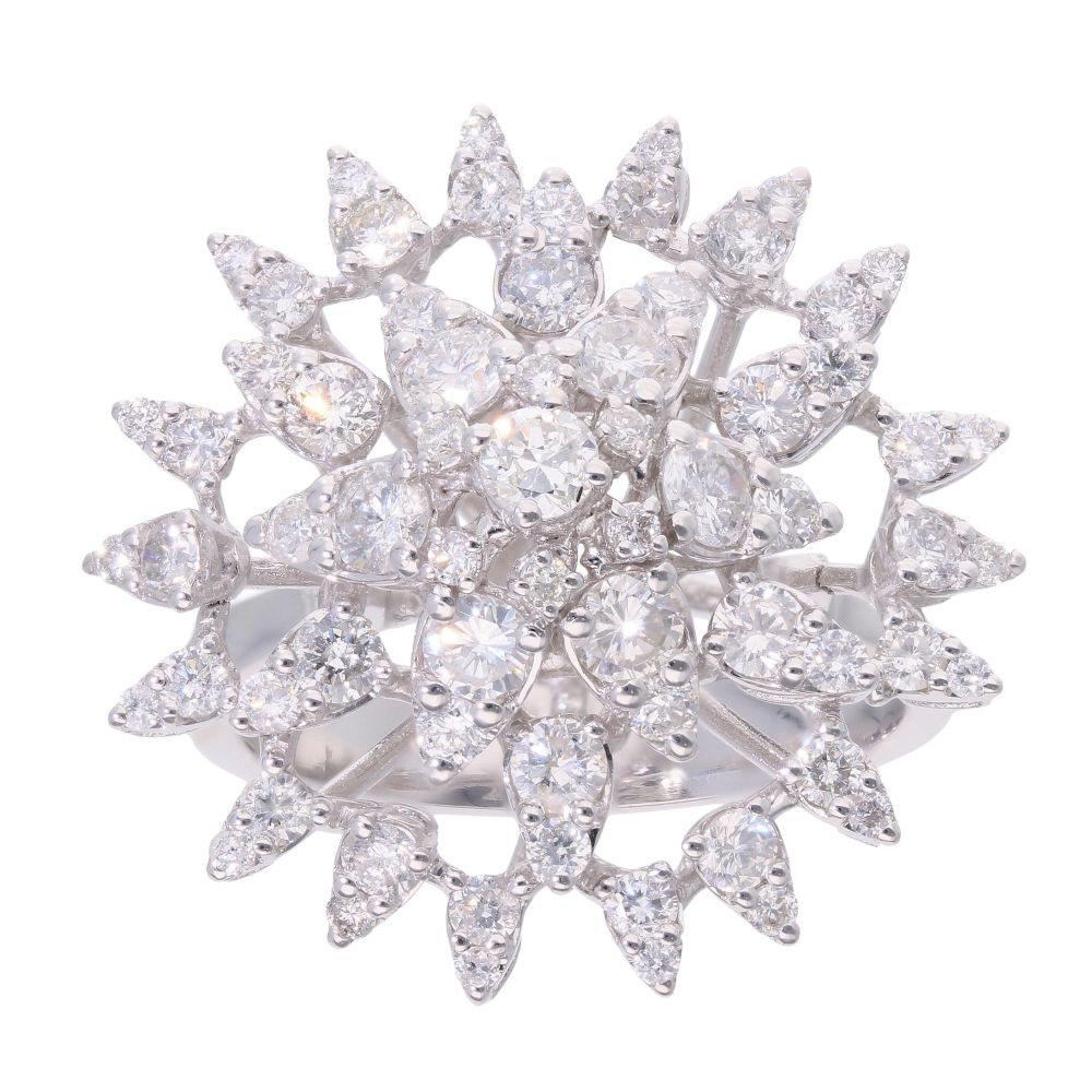 18ct White Gold 1.79ct Diamond Cluster Ring | Ramsdens Jewellery