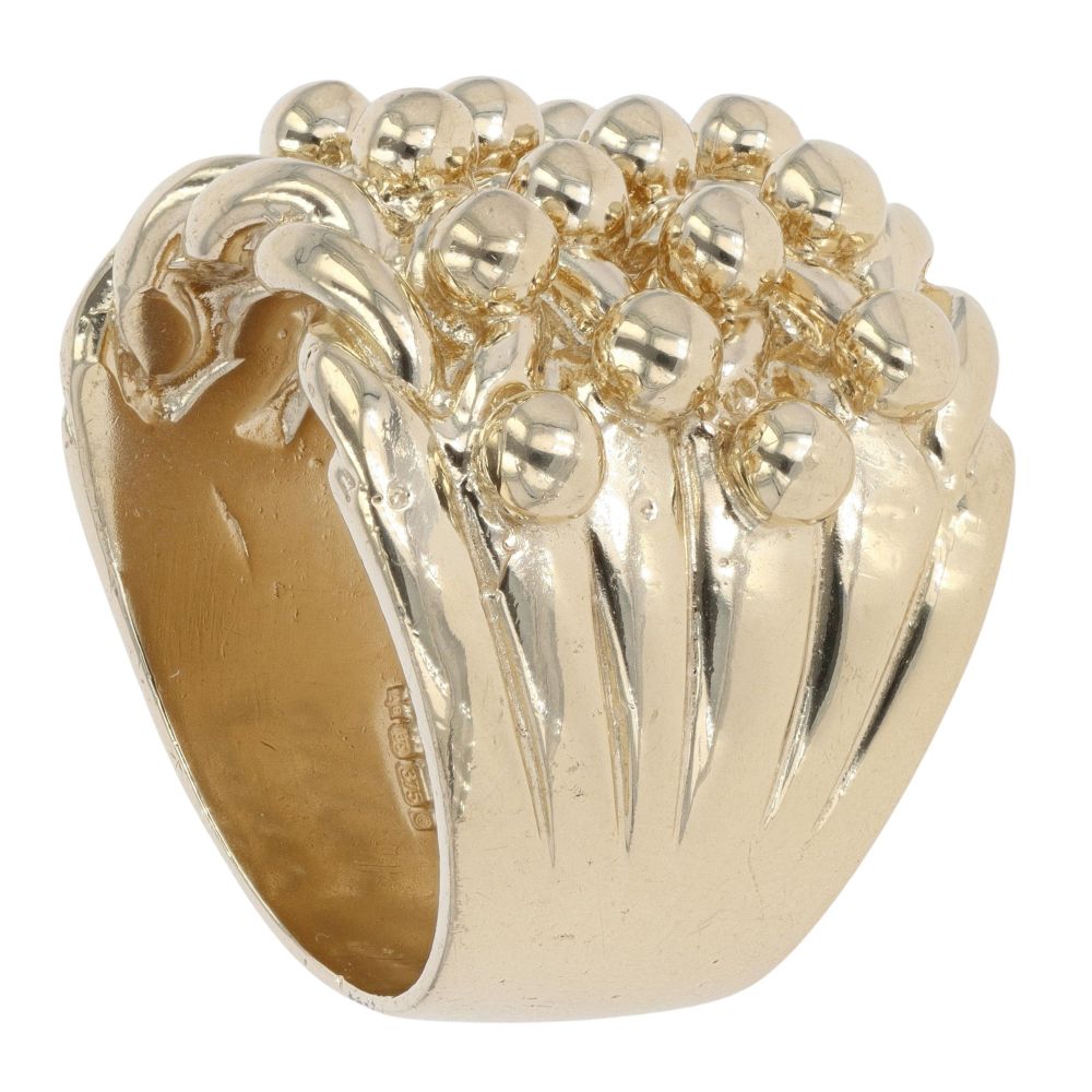 9ct Yellow Gold Four Row Keeper Ring RAMS761337054001 | Ramsdens Jewellery