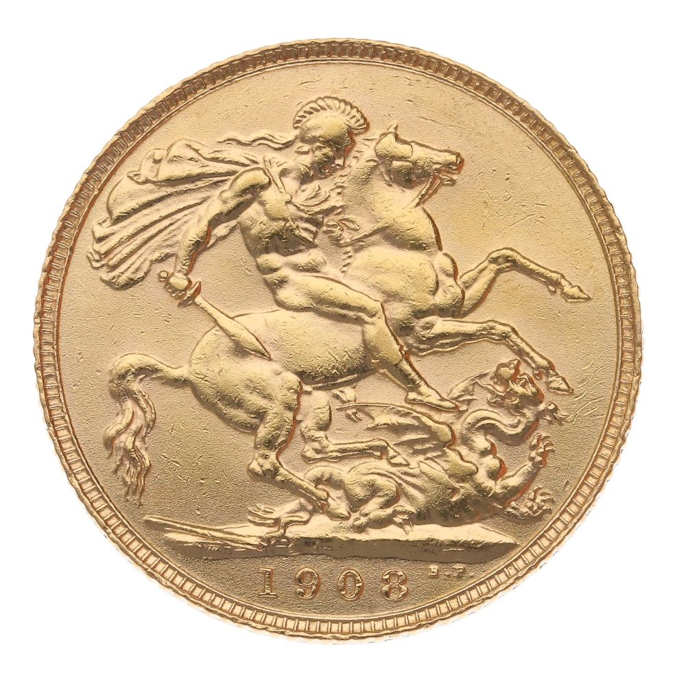 1908 Edward VII Full Sovereign Coin RAMS195375305005 | Ramsdens Jewellery