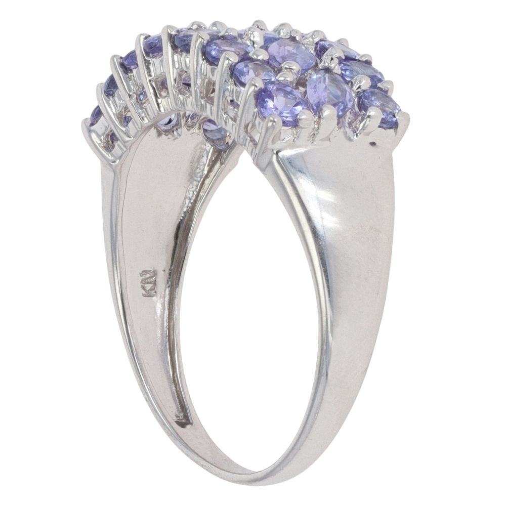 9ct White Gold Tanzanite Three Row Fancy Ring RAMS999347276001 ...