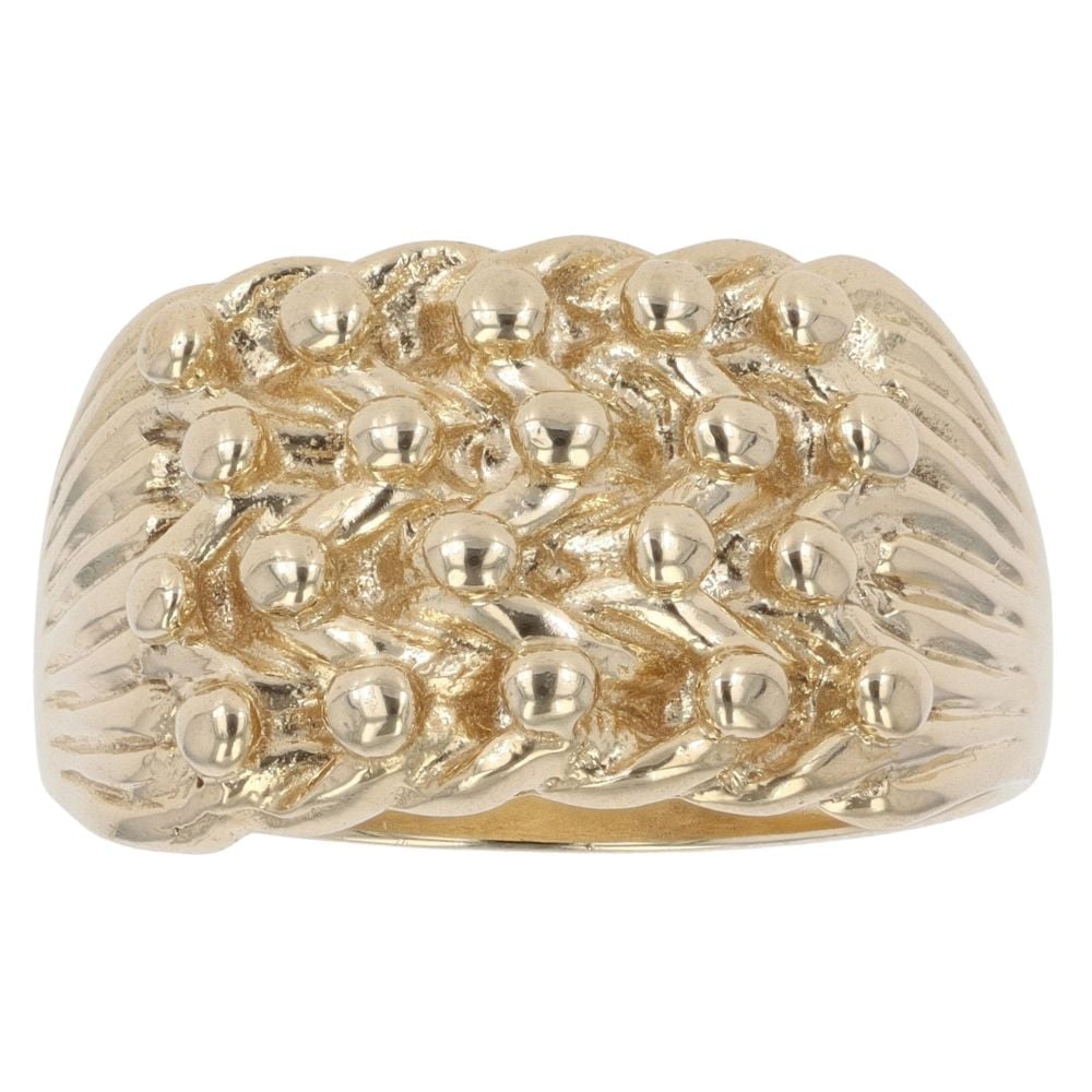 9ct Yellow Gold Four Row Keeper Ring RAMS211000718504 | Ramsdens Jewellery