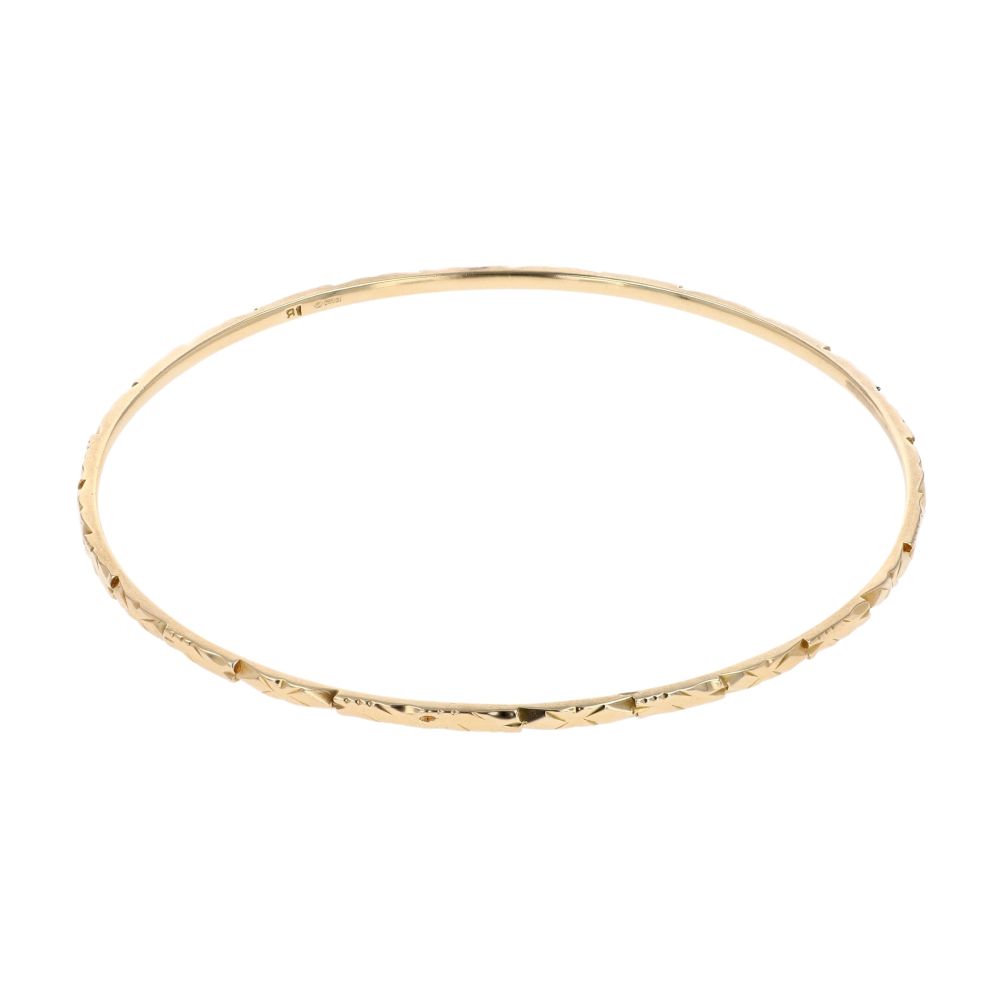 14ct Yellow Gold Patterned Bangle RAMS660303830019 | Ramsdens Jewellery