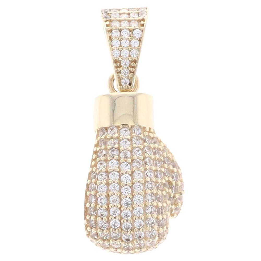 9ct Yellow Gold Cubic Zirconia Boxing Glove Pendant RAMS3380000304 | Ramsdens Jewellery