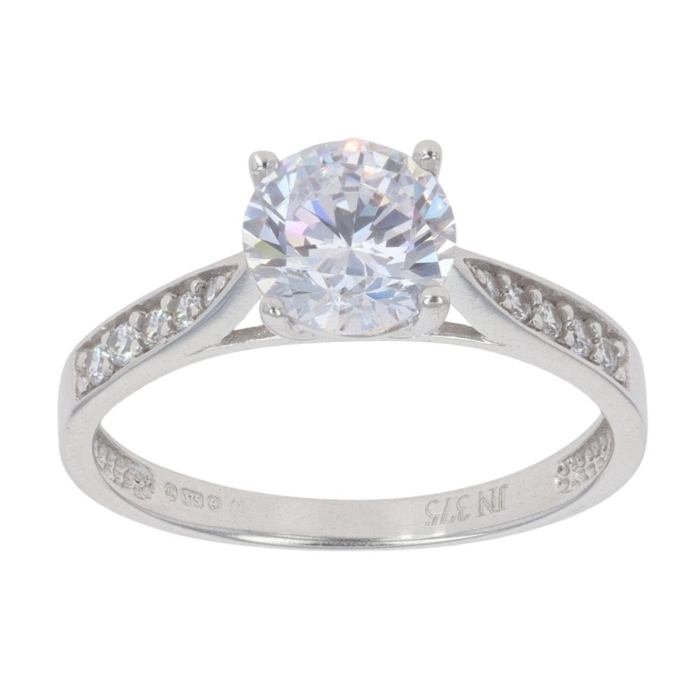 9ct white gold cubic zirconia solitaire ring store