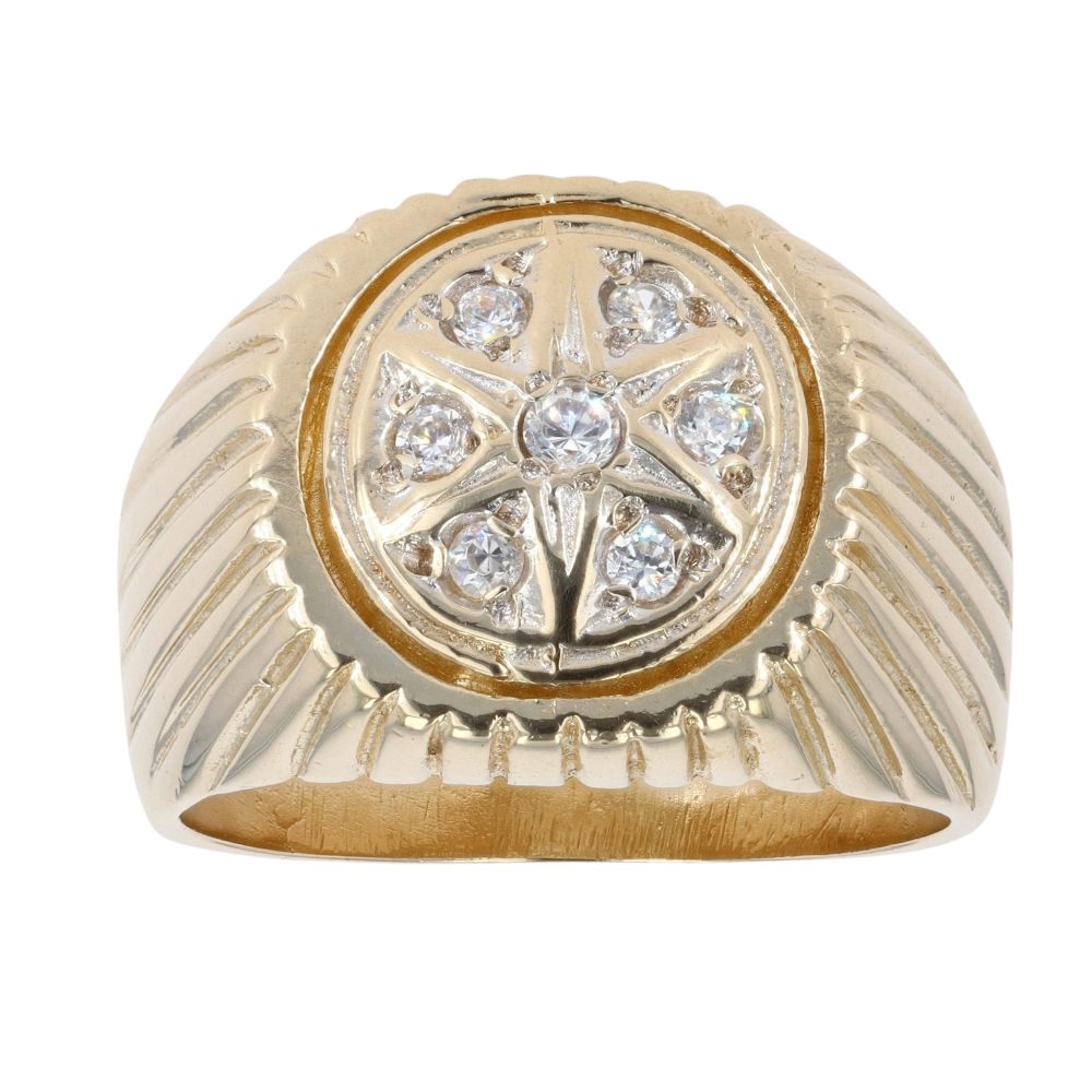 9ct Yellow Gold Cubic Zirconia Signet Ring RAMS692312203019 | Ramsdens Jewellery